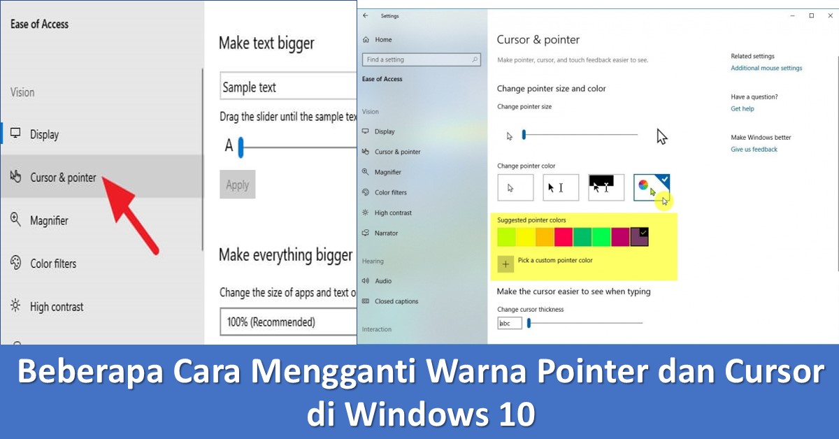 Beberapa Cara Mengganti Warna Pointer dan Cursor di Windows 10 | TechBanget