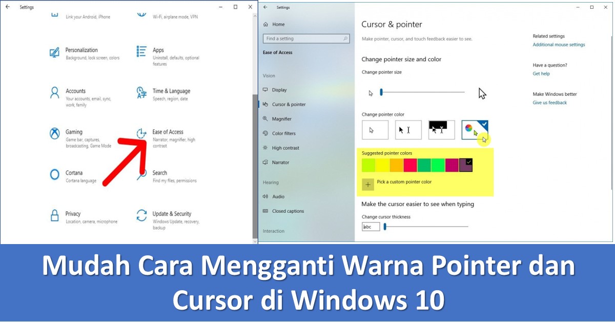 Mudah Cara Mengganti Warna Pointer dan Cursor di Windows 10 | TechBanget
